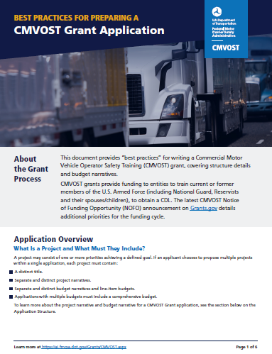 FMCSA Resources for Grants | FMCSA